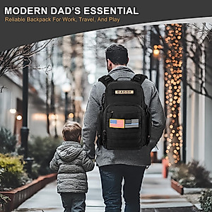 MIRACOL Military Diaper Bag for Men - Waterproof Multi-Pocket Organization Diaper Backpack for Travel Hiking Camping - Baby Gear for Active Dad Black