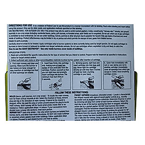 The Giant Destroyer (GAS KILLER) (12/4PK TOTAL) 48 kills Moles, Gophers, Woodchucks, Norway Rats, Skunks, Ground Squirrels in their Holes, Tunnels, Burrows. NO dealing w/ dead pest, better than traps
