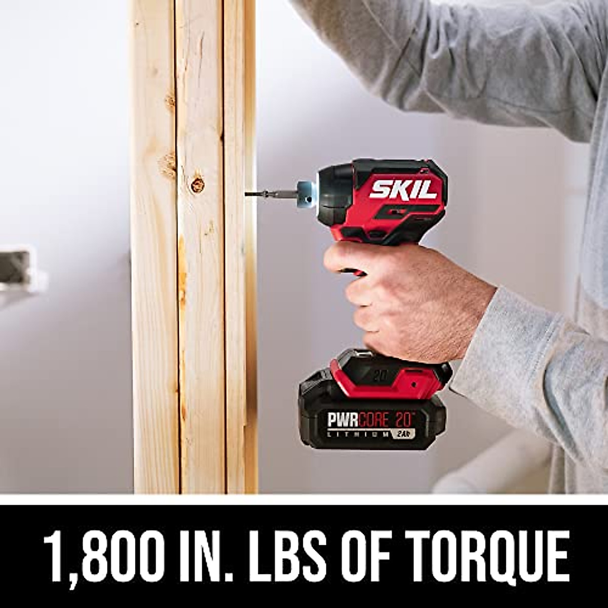 Skil PWRCORE 20 Brushless 20V 1/4 in. Hex Compact Impact Driver Kit with 3-Speed & Halo Light & One-Handed Collet Includes 2.0Ah Battery and Charger- ID6739B-10