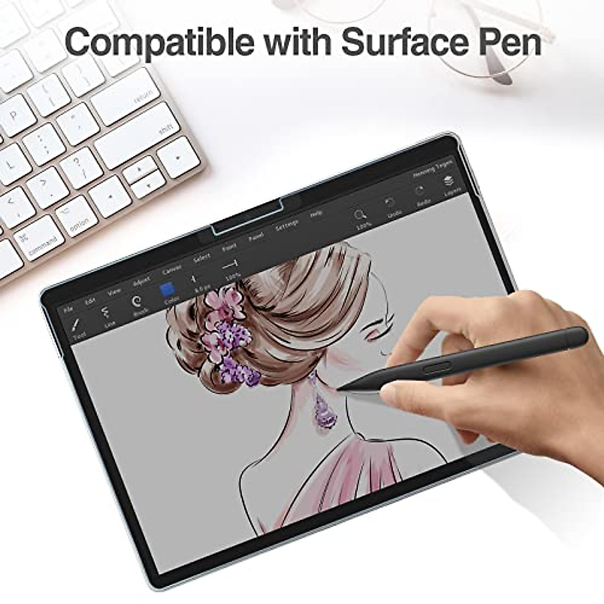 ProCase Microsoft Surface Pro 8 Surface Pro X 13 inch Privacy Screen Protector, Anti-Spy Tempered Glass Ultra Thin Tinted Screen Film Guard for 13.0 Inch Surface Pro 8 Pro X 2021 Release