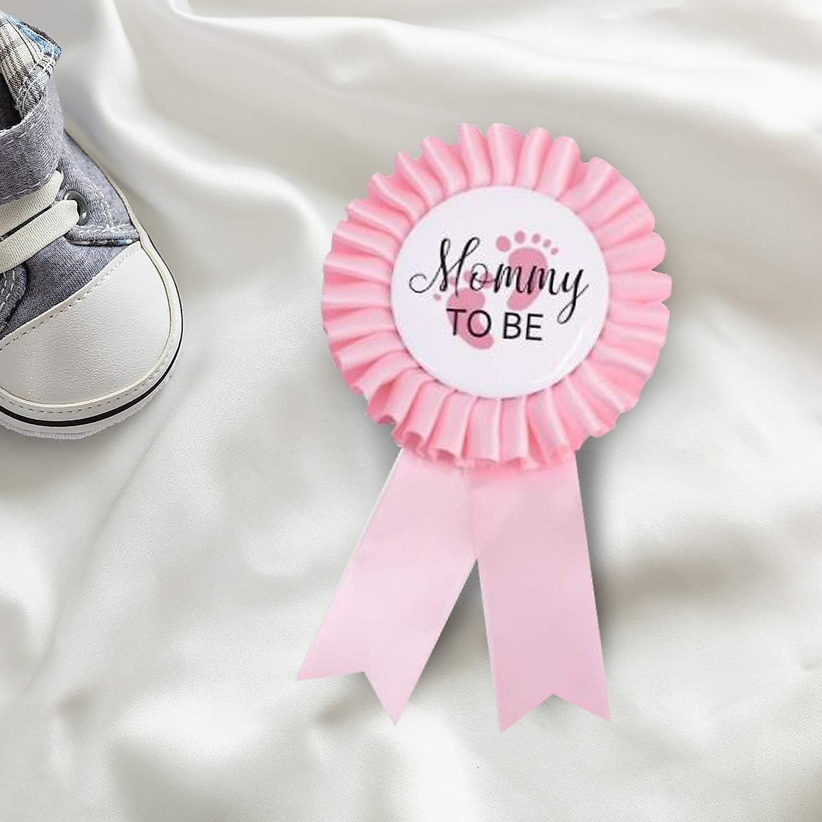 GDTO8820 CoolerthingsDG, 3pcs 2 badges and a belt Pink, Baby Pink Maternity Sash & Daddy to Be Corsage Set - Baby Shower Sash Baby Girl Pregnancy Sash Keepsake Baby Shower Flower Belly Belt