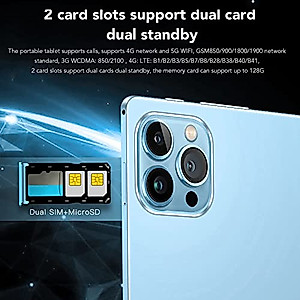 suick Portable Tablet, Octa Core 5G Processor 2.4G WiFi 100-240V 6G RAM 128G ROM Support Call 10.1 Inch Tablet for Home for Travel (US Plug)