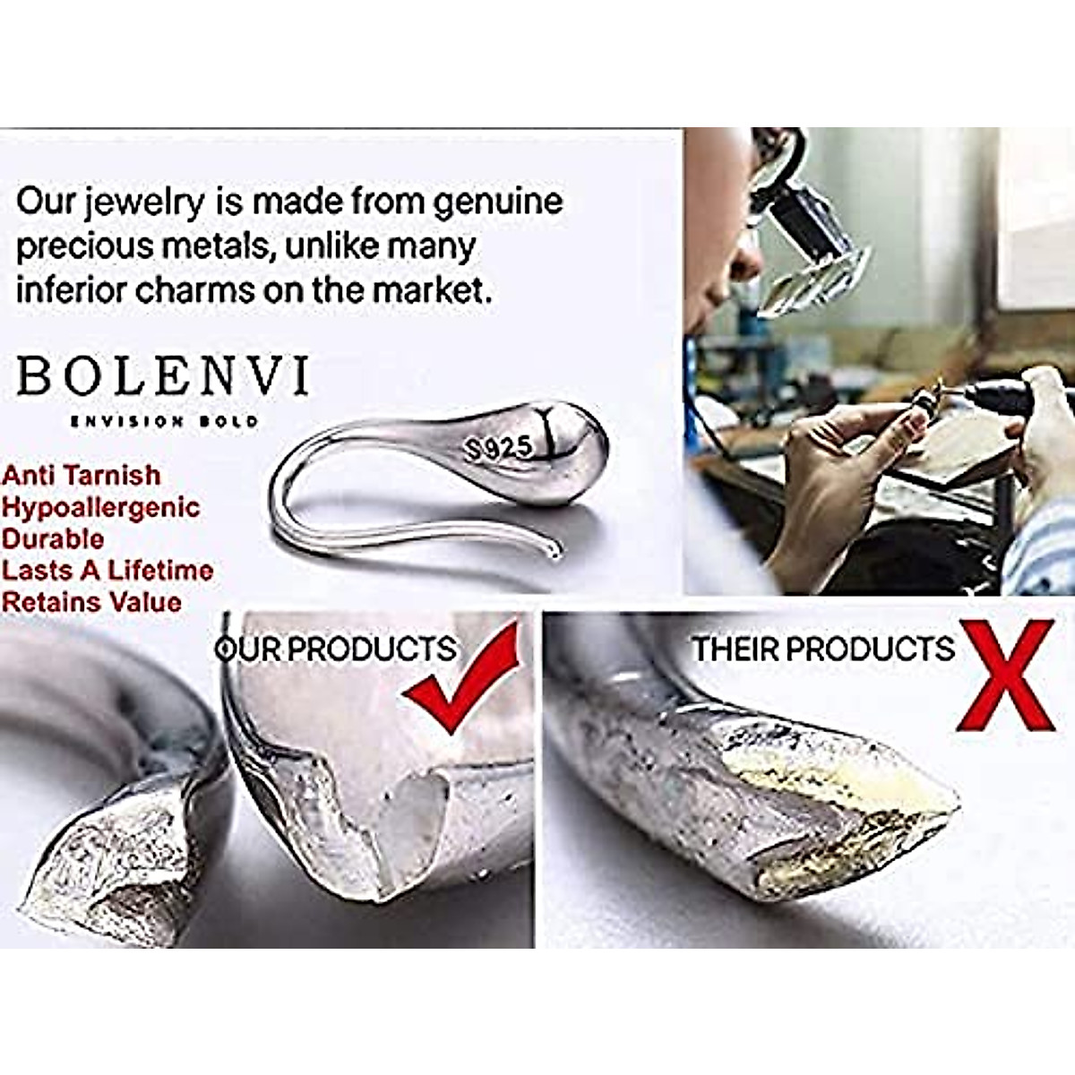 European 3mm Snake Chain Charm Bead Pendant Necklace Jewelry Fits Pandora & More