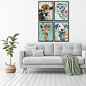 LWZAYS 4 Pack Cross Stitch Kits-Stamped Cross Stitch Kits for Adults Landscape Counted DIY Embroidery Needlepoint Kits Home Decor 12x16inch