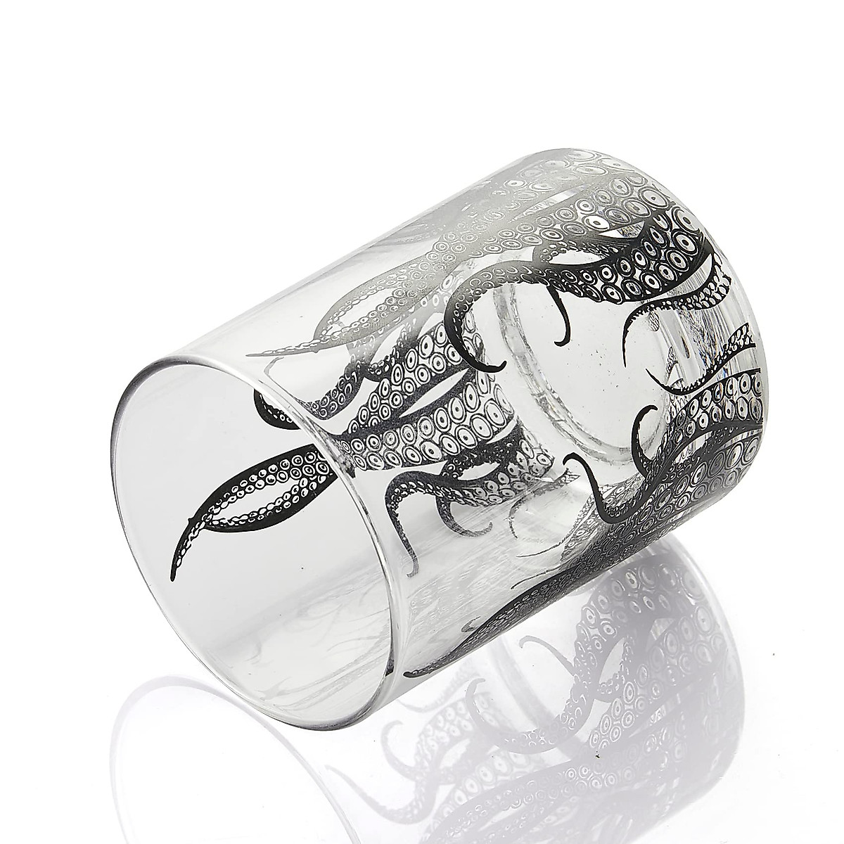 Octopus Tentacle Whiskey Glassware | Set of 2 | 9 OZ Handmade Craft Beer, Cocktail, Water, Bar Rock Glass - Kraken Tumbler Gift Set, Old Fashioned Rocks Glasses, Antique Design Extraordinary Detail