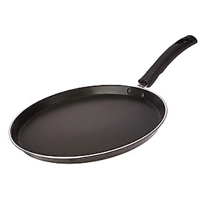 Pigeon Nonstick Handheld Crepe Pan - 27cm (10.5 inches) PFOA Free, Scratch Resistant Coating with 4mm Premium Thick Base Tawa - For pancakes, crepes, rotis, dosas, uttapams and more (Black)