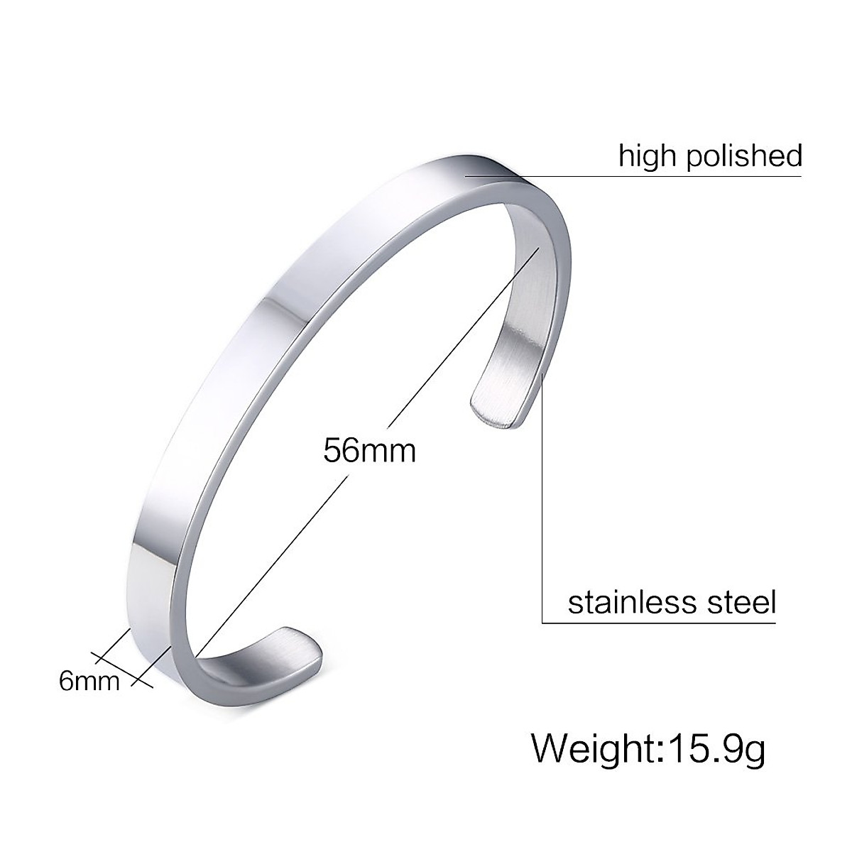 Enni of York Personalized Custom Cuff Bracelets Custom Bracelet for Women Funny Inspirational Gifts for Her Sister to Sister Jewelry Mantra Cuff Bangle