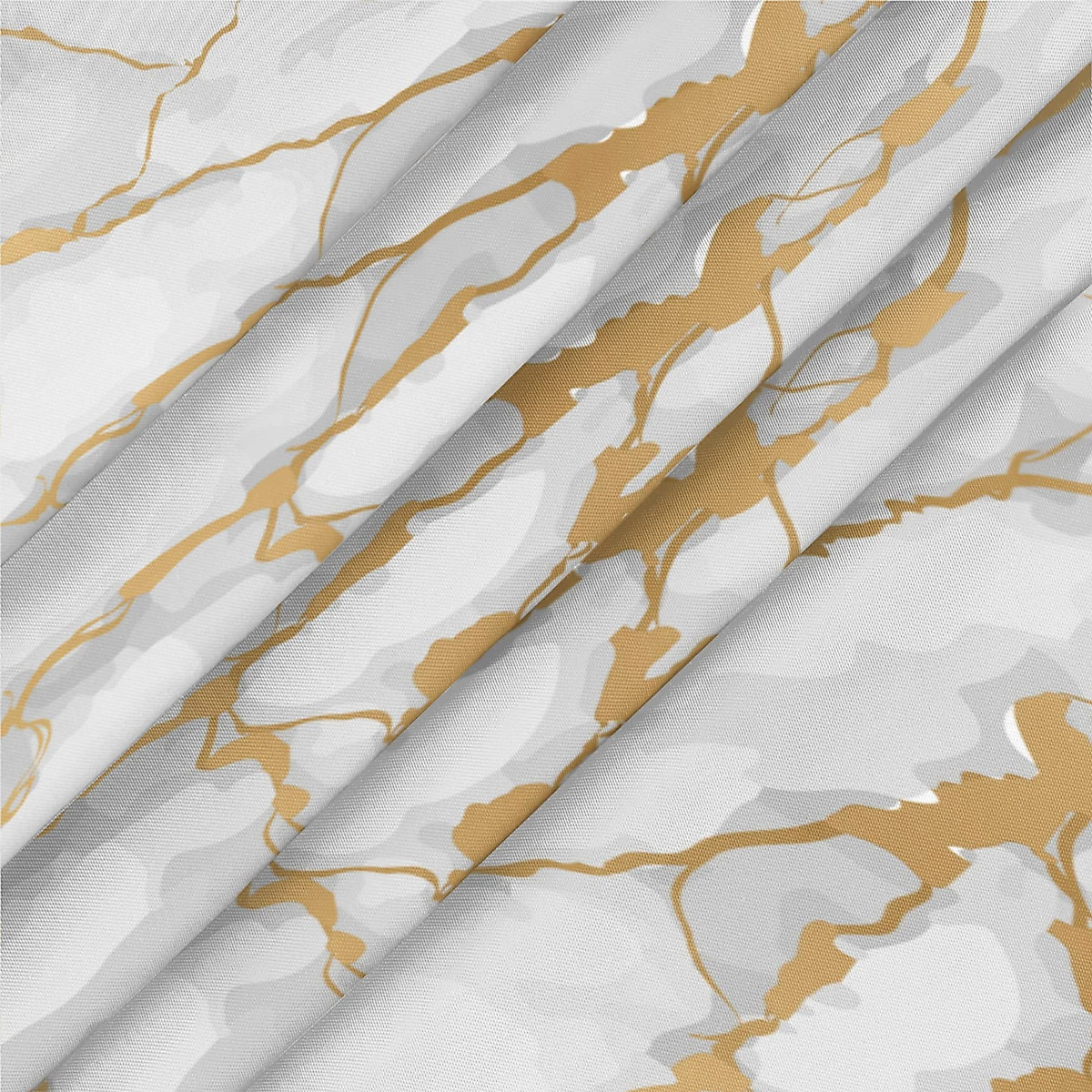 AUUXVA Marble Round Tablecloth with Elastic Edge,White Gold Marble Fitted Table Cloth Waterproof Wipeable Round Table Cover for Dining Kitchen Party Indoor Outdoor Patio Table 45"-56" Diameter