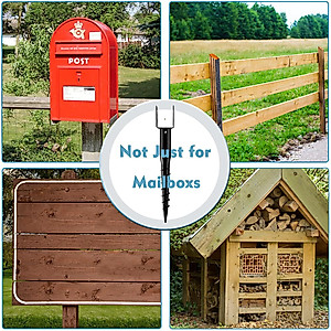 Furnishh No Dig Ground Anchor 4"x4" Post Holder U Model Screw in Post Stake for Mailbox Posts and Fence Posts, 27" Long Post Anchor Spike, Black