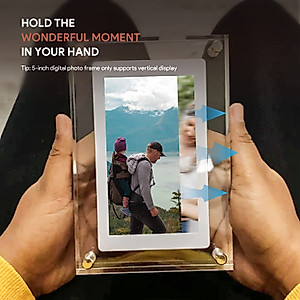 Amaboo 7 Inch Acrylic Digital Picture Frame, Motion Video Frame with Latest Transparent Design, Digital Photo Frame with Built-in 1GB Memory and 1500 mAh Battery