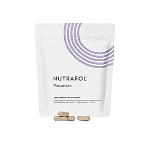 Nutrafol Postpartum Hair Growth Supplement | Clinically Effective for Visibly Thicker Hair & Less Shedding | Breastfeeding-Friendly Ingredients | 1 Pouch | 1 Month Supply