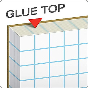 TOPS 33041 Quadrille Pads, 4 Squares/Inch, 8 1/2 x 11, White, 50 Sheets