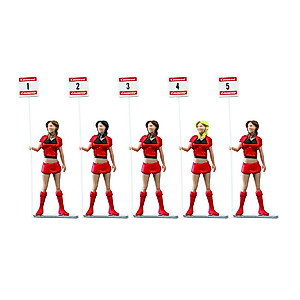 Carrera 21123 Set of Grid Ladies Realistic Scenery Accessory for Slot Car Race Track, Red