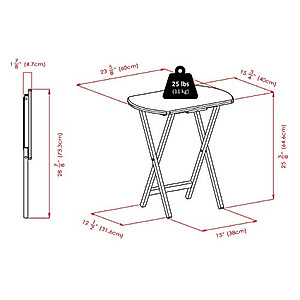 Winsome Cade Snack Table, Coffee, 15.75D x 23.62W x 25.43H in