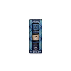 Yankee Candle Flannel Weather Gift Set 3 Mini Candles - Warm Luxe Cashmere, Amber & Sandalwood, and Lakefront Lodge