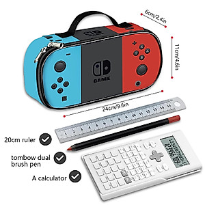 Rovozar Video Game Pencil Case for Boys Girls, Game Controller Pencil Box for Kids Game Pen Bag, Large Capacity Game Pencil Pouch with Zipper Compartments for Office School