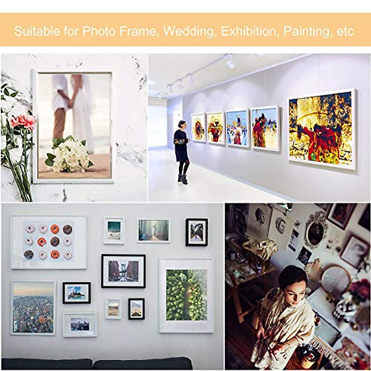 FIOTOK 100Pack Small Triangle D-Ring Picture Frame Hangers Single Hole with Screws for Hanging Paintings Artwork Picture Frame Hook Photos, Wall Mounting Home Decoration Hanging(Golden)