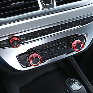 3 Pcs Car Aluminum Alloy Rear View Mirror Adjustment and Volume Knob Cover Trim Compatible with Toyota Supra GR A90 A91 MK5 2018 2019 2020 2021 2022 2023 2024 BMW Series 1 2017 2018 2019 2020 (Red)