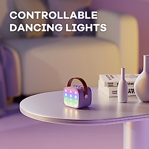 YLL Mini Kids Karaoke Machine with 2 Microphones, Karaoke Gifts for Girls Ages 3, 4, 5, 6, 7, 8, 9, 10, 12 +Year Old, 4-12 Years Old Birthday Toy Easter Gift for Girls Boys (Purple)