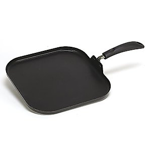 IMUSA USA 11" Nonstick Gourmet Square Griddle, Black