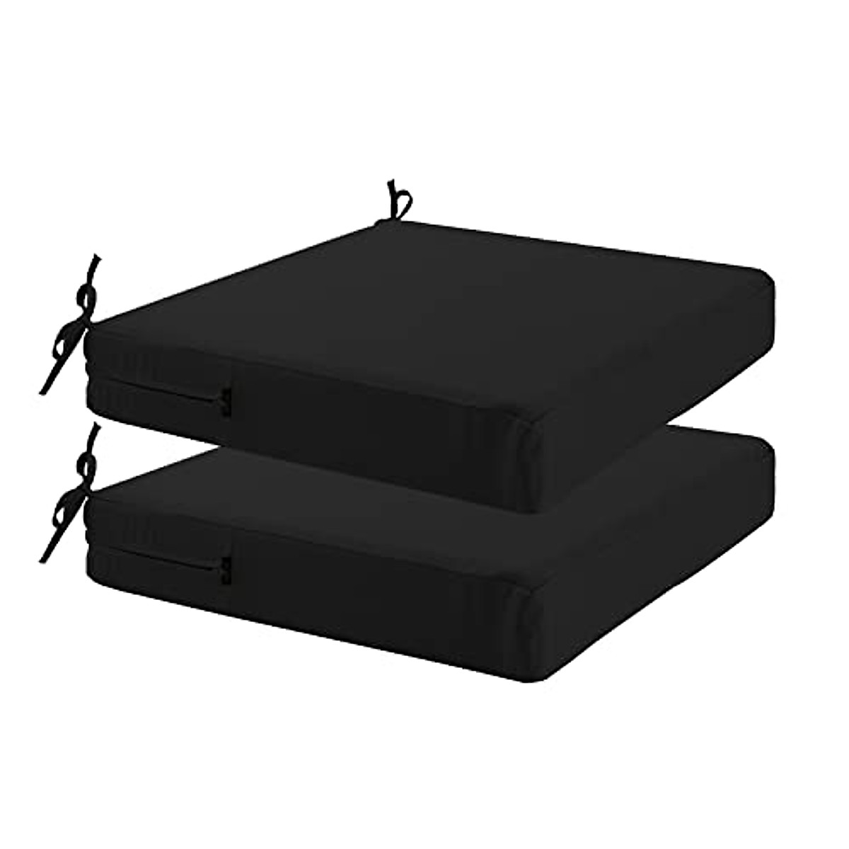 idee-home Patio Chair Cushion for Outdoor Furniture 19x19x4 in, Outdoor Seat Cushion Replacement Patio Seat Cushions Chair Pad with Ties, Outdoor Chair Cushion Set of 2 Waterproof Swing Cushion