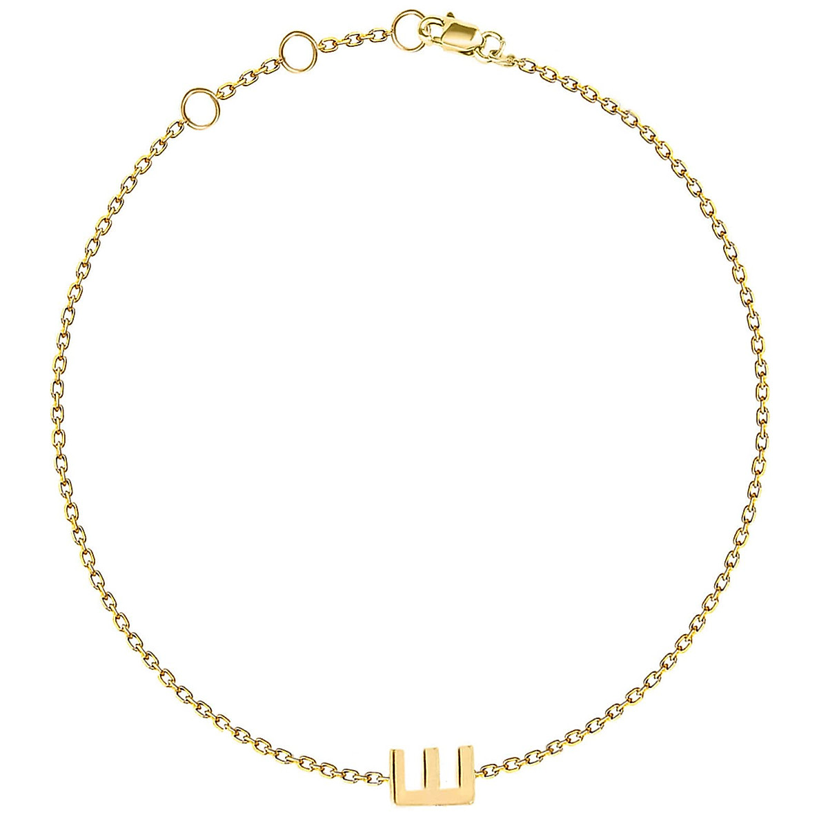 14k Gold or Silver Personalized Sideways Initial Letter Bracelet - Customize Your Solitaire Diamond Bracelet - Ideal Gift for Birthday, Weddings, Christmas, Engagements, Anniversaries