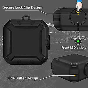 Case for Beats Fit Pro 2021, Secure Lock Cases Compatible with Beats Fit Pro Protective Cover Earbuds Carry Switch Protector with Anti-Lost Carabiner (Black)