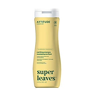 ATTITUDE Clarifying Hair Shampoo, EWG Verified, Restores Shine, Naturally Derived Ingredients, Vegan and Plant Based, Lemon Leaves and White Tea, 16 Fl Oz