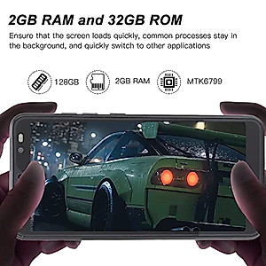 VBESTLIFE 3G Smartphone Unlocked, 5.45 Inch Smartphone, 2GB RAM 32GB ROM Cell Phone, Support Face Recognition, for MTK6799 Quad Core CPU, for Android 6(Gray)