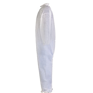 TRONEX 25 Pack Multilayer Nonwoven Disposable Coveralls with Open Ankles & Elastic Cuffs, White Disposable Jumpsuits (Extra Large)
