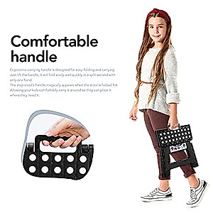 Delxo 9 Inch Folding Step Stool in Black,1 Pack Premium Heavy Duty Foldable Stool for Kids,Portable Collapsible Plastic Step Stool,Non Slip Folding Stools for Kitchen Bathroom Bedroom