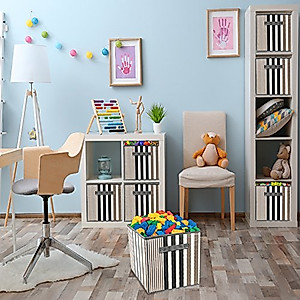 Sorbus® Foldable Storage Cube Basket Bin, Vertical Stripe Line Pattern