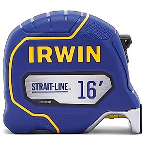 Irwin Tools IRWIN Strait-LINE Tape Measure, 16 ft, Includes Retraction Control, for All Your Measuring Needs (IWHT39391S)