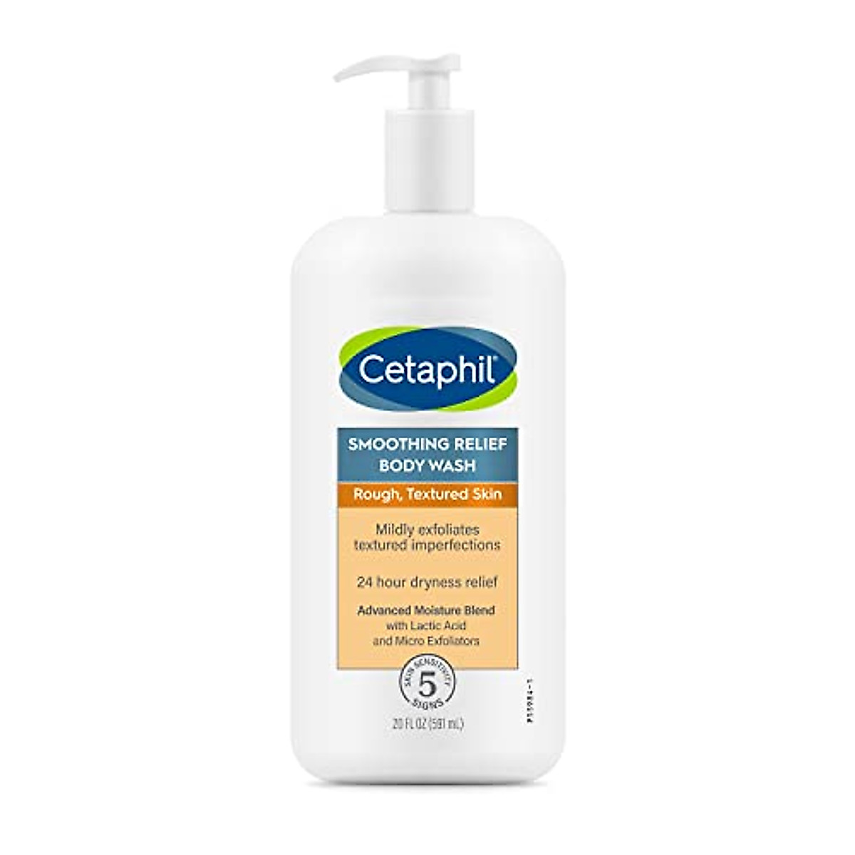 Body Wash by CETAPHIL, NEW Smoothing Relief Exfoliating Body Wash, Mildy Exfoliates to Smooth Rough, Textured Skin, 24 Hour Dryness Relief, For Sensitive Skin, 20 oz
