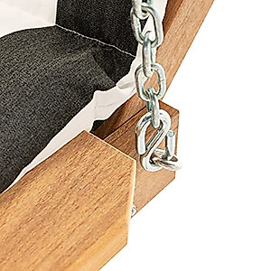 Hatteras Hammocks Cabana Black Deluxe Sunbrella Cushion Swing, Handcrafted in The Carolinas, Accommodates Two People with an 450 Pound Weight Capacity