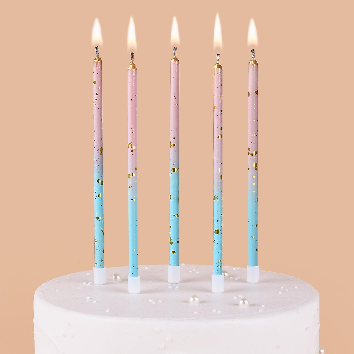 CAKE CODE Pink Blue Gold Long Thin Birthday Candles, Cake Candles, Birthday Parties, Wedding Decorations, Party Candles