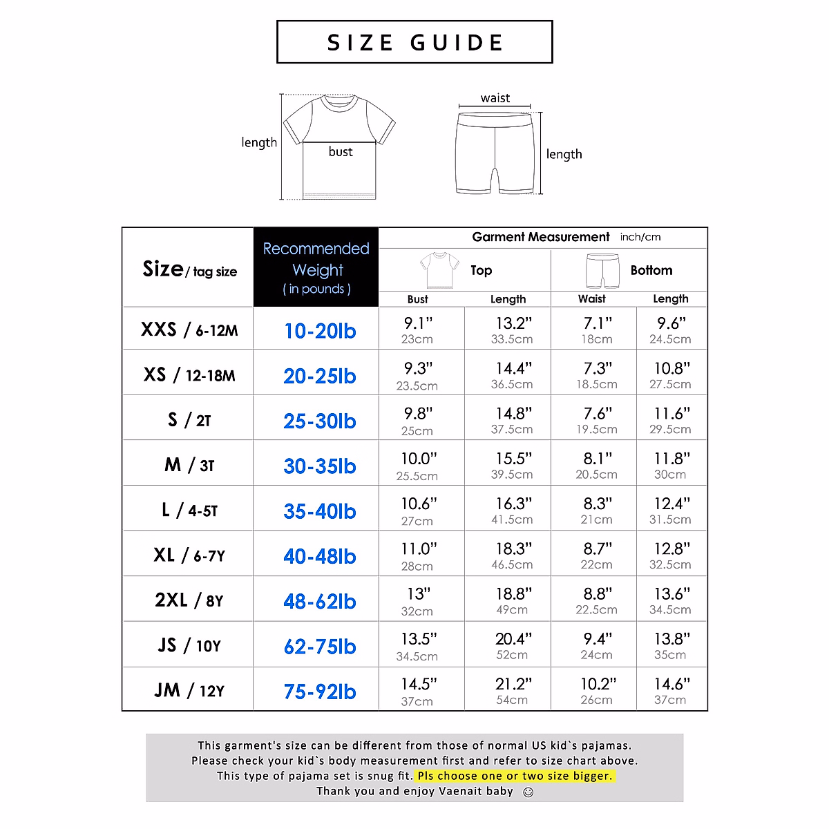 VAENAIT BABY Infant Toddler Junior Pajamas Cotton Summer Short Pjs 2pcs Set Macaron Mint S