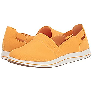 Clarks Women's Breeze Step Loafer, Yellow Canvas, 8 Wide