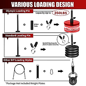 Concho Cable Pulley System Gym, Upgraded Weight Pulley System with 3 Detachable Handles, LAT and Lift Pulley Attachments for Biceps Curl, Triceps, Chest Workout - DIY Home Gym Fitness Equipment