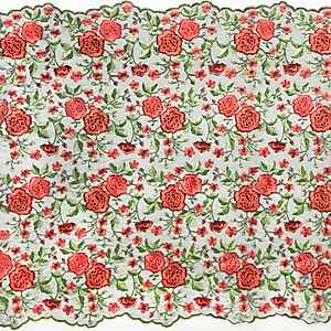 Buchuang DIY Design Fabric, Unique Black Mesh with Red Color Fabric, 71''x59'' is 1 Piece Premium Quality Perfect for Skirt & Dress Fashion, Cloth DIY, and Embroidery Lace Fabric Design(2Yards Black)