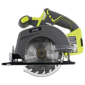 Ryobi One P505 18V Lithium Ion Cordless 5 1/2in 4,700 RPM Circular Saw (Battery Not Included, Power Tool Only), Green (Renewed)