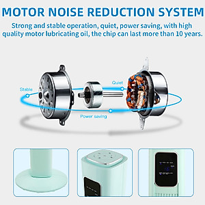 R.W.FLAME Tower Fan with Remote Control, Standing fan for office, Oscillating fan for home with children/pets/elders, Time Settings,LCD display,45W, Oscillation, 47", Green