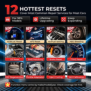 LAUNCH OBD2 Scanner CRP129X Elite V2.0, 12 Resets Scan Tool, Android 8.1, Multiple PIDs, AutoVIN, 4 System Diagnostic Scanner, Upgraded of CRP129X,CRP123X Car Scanner, Lifetime Updates, 5 Years Backup