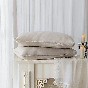 EVERLY Hemp Queen Size Sheets Set, Natural Premium Hemp Sheets, Deep Pocket 4 Piece Bed Sheet Set, Easy-Fit Breathable Cooling Sheets, Wrinkle Fade Resistant Sheet Sets-Beige