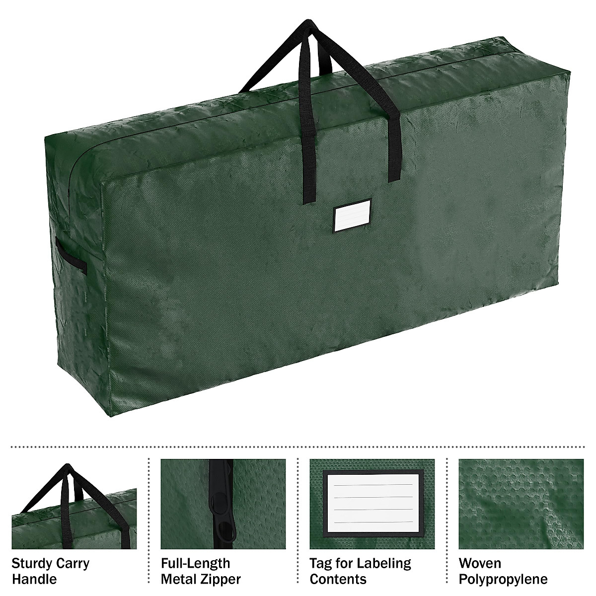 Elf Stor 83-DT5512 Premium Green Christmas Bag Holiday Extra Large for up to 9' Tree Storage, 1 pack x 9 ft