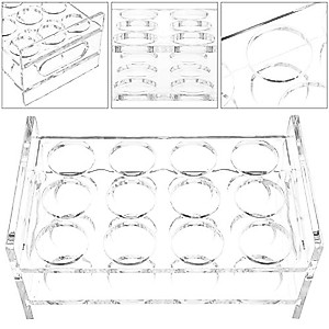 Lurrose Bar Shot Glass Holder 2 Pack Acrylic Shot Glass Shot Glass Tray Vodka Shot Glass Holder Whiskey Cup Rack Holder Carrying 3x4 Shot Glass Tray Holder