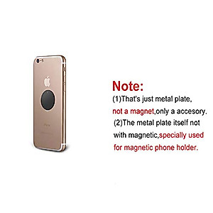 Mount Metal Plate（8Pack） for Magnetic Car Mount Phone Holder with Full Adhesive for Phone Magnet, Magnetic Mount, Car Mount Magnet-8X Round (Black)