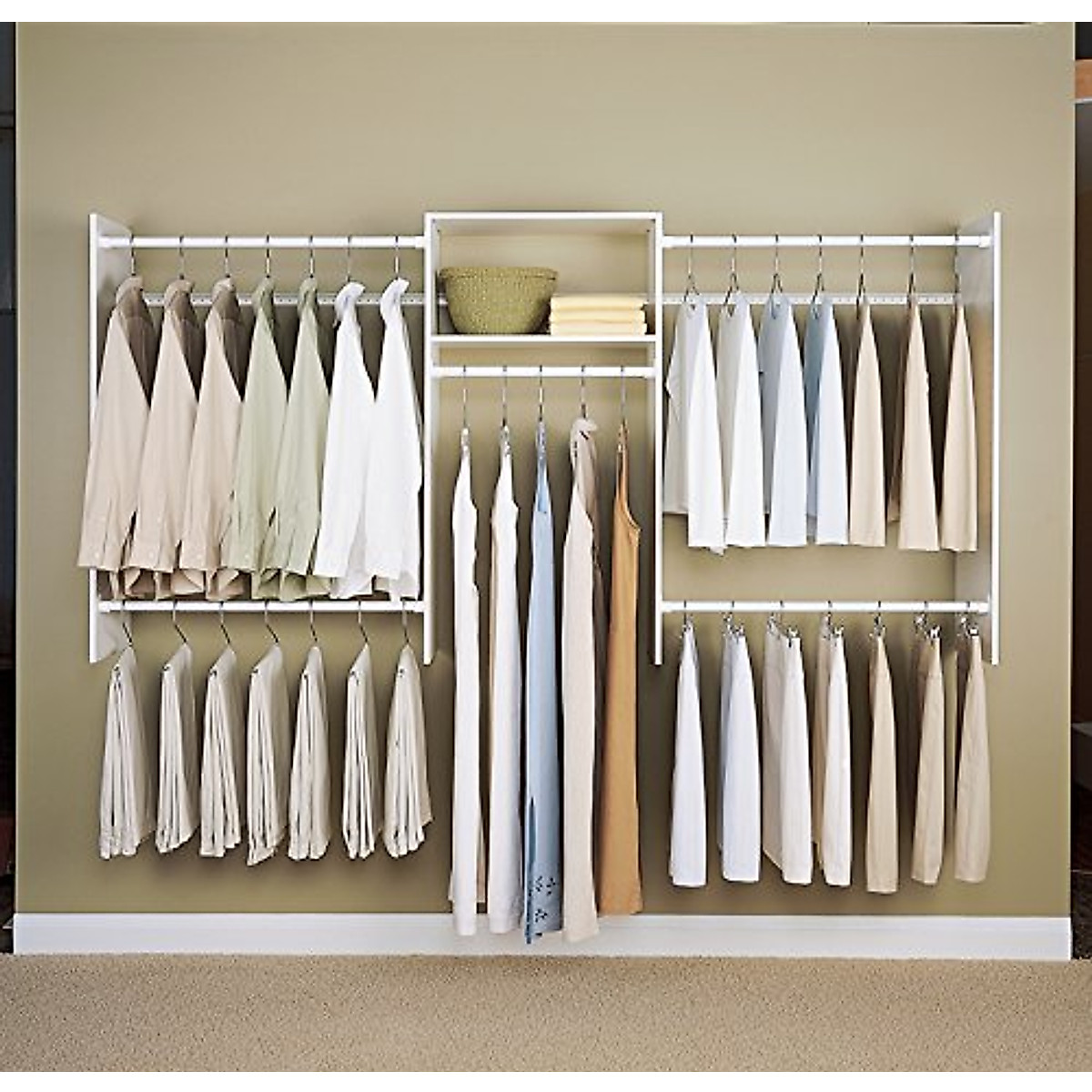 Easy Track 4'-8' Basic Starter Kit Closet Storage, White