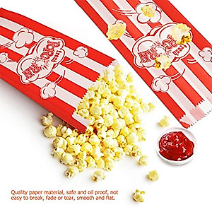 Snack Container 100Pcs Paper Popcorn Bags Convenient Pop Bags Bulk Popcorn Bags Portable Paper Bags Dessert Supplies for Popcorn Machine, Party （90 * 50 * 220MM) Popcorn Bucket