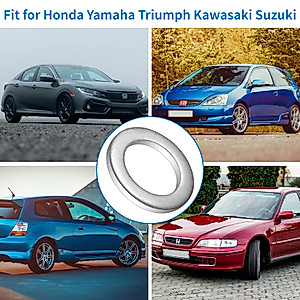 M14 Oil Drain Plug Gaskets Crush Washers Seals Rings Compatible with Hon da Yamaha Triumph Kawasaki Suzuki, Used for Oil Change, 10 Pack